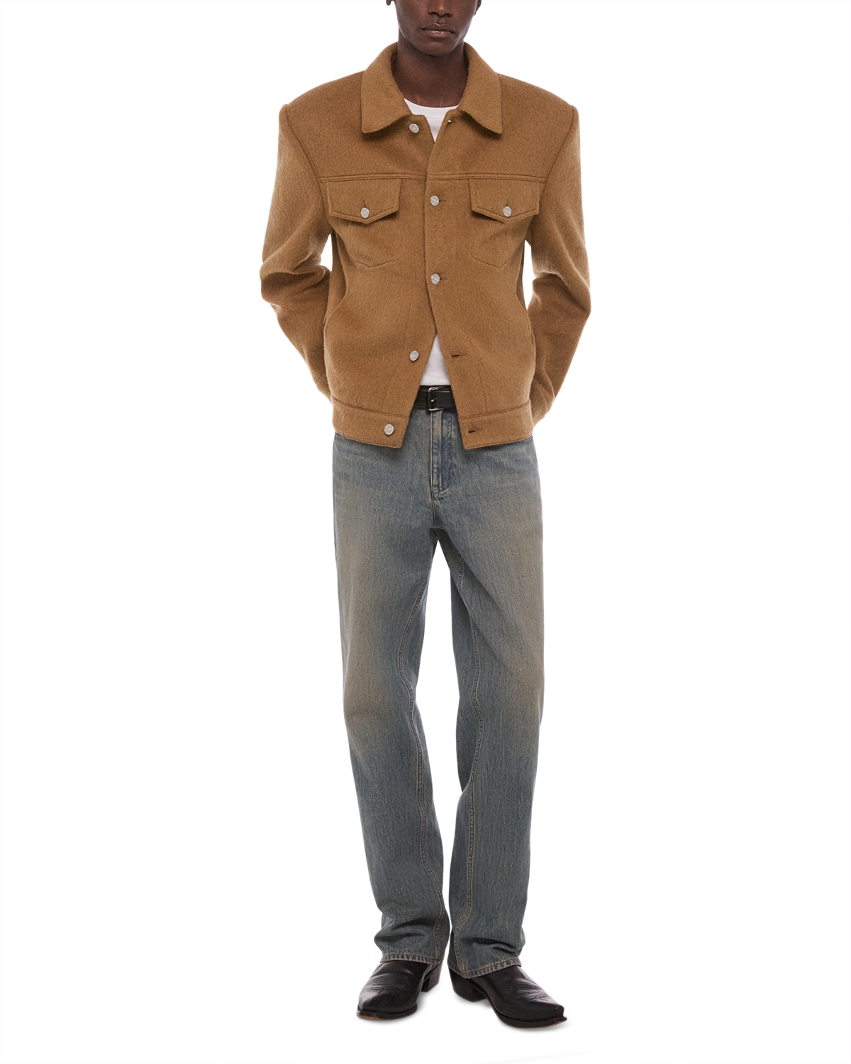 HELMUT LANG Helmut Lang Hairy Wool Blend Trucker Jacket